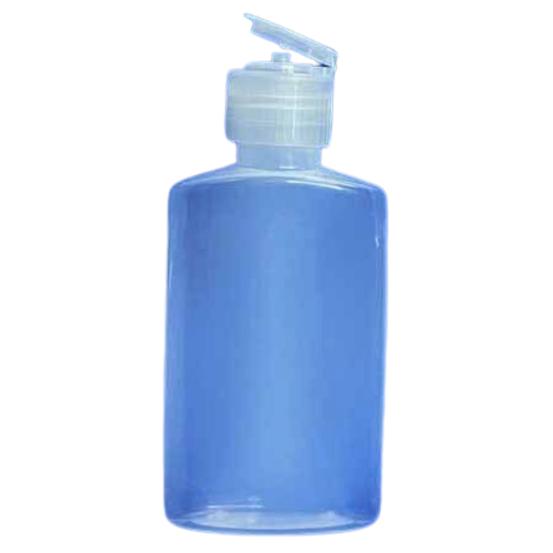 Botella 150 cc boca 280 plana alcohol Gel tapa Flip top - Plascom