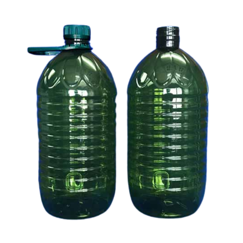 Botella PET 5 Lts. Redonda Verde Oliva - Plascom
